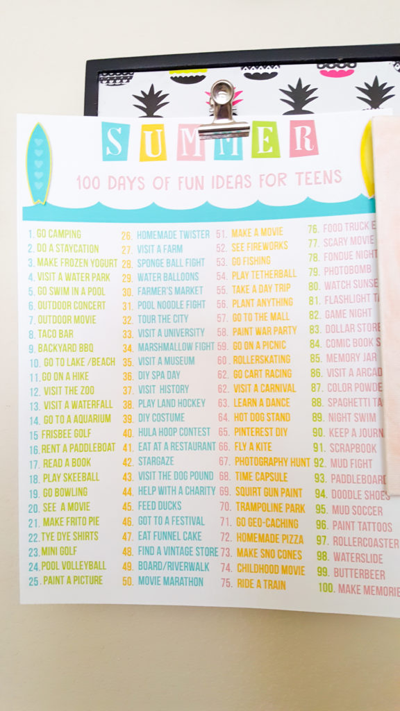 Teen Summer Bucket List - Mooshu Jenne