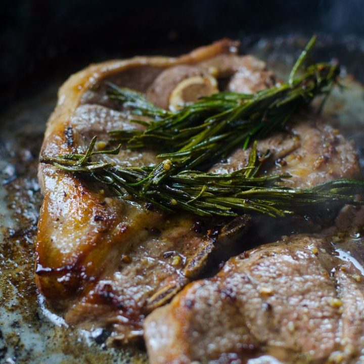Garlic Rosemary Lamb Steaks - Mooshu Jenne