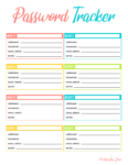 Back To School Password Tracker - Mooshu Jenne