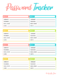 Back To School Password Tracker - Mooshu Jenne