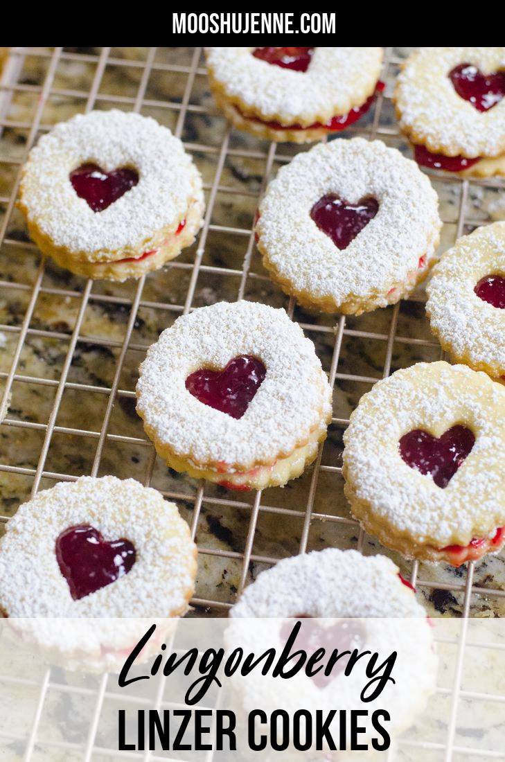 Lingonberry Linzer Cookies - Mooshu Jenne