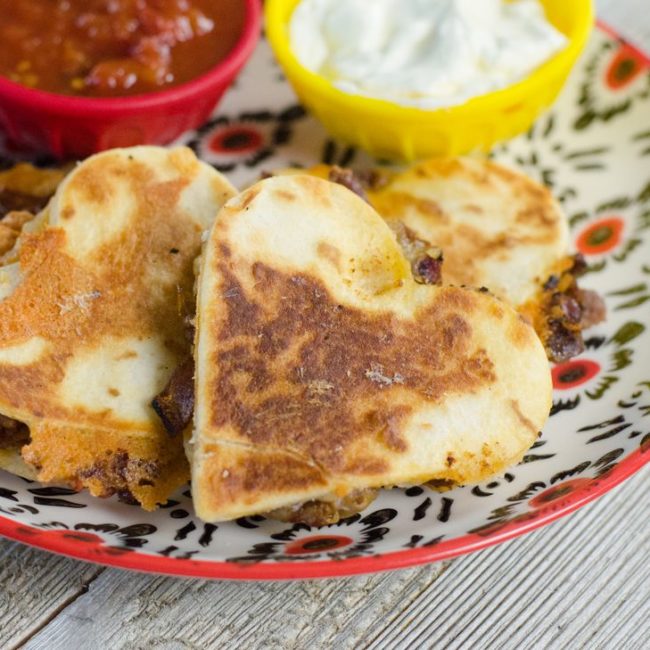 Heart Shaped Taco Quesadillas - Mooshu Jenne